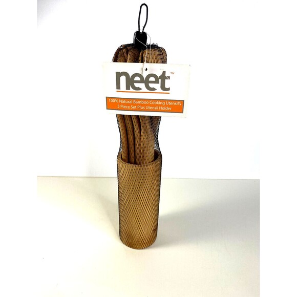 Neet | Kitchen | Neet Wooden Utensil Set In Bamboo Wooden Container New ...